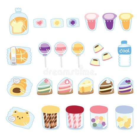 Set Of Cute Icon In Bakery And Sweet Concept Stock Vector