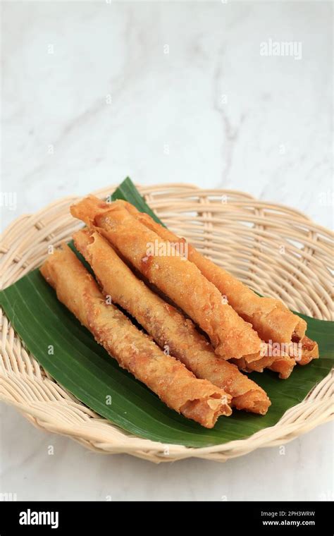 Pisang Aroma Or Banana Spring Roll Deep Fried Mixture Banana And Sugar