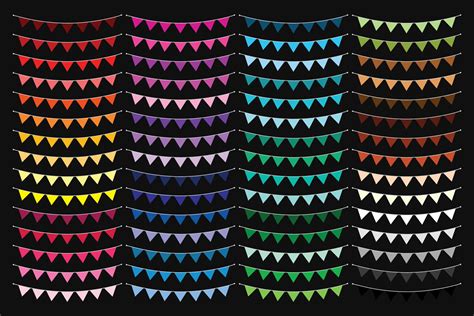 Single Color Triangle Banner Clip Art Set By Running With Foxes