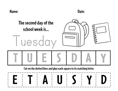 Free Cut And Paste Days Of The Week Worksheets Artofit