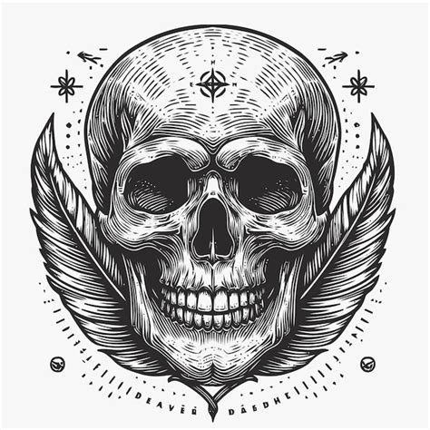 Premium Vector Skull Illustration With Engraving Style