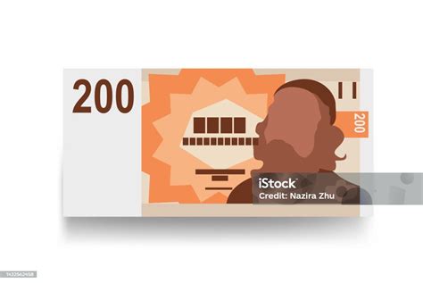 체코 코루나 벡터 그림입니다 체코 돈 세트 번들 지폐 지폐 200 Czk 플랫 스타일 흰색 배경에 격리 심플한 미니멀 디자인 0