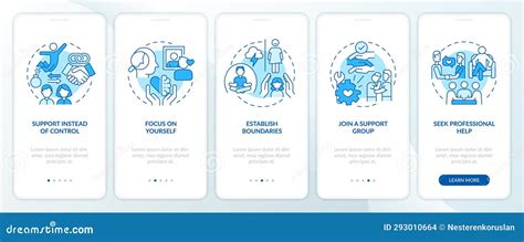 Walkthrough Codependent Relationship With Line Icons Concept Stock Illustration Illustration