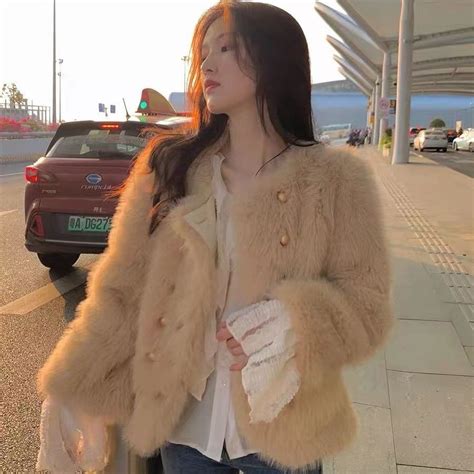 【秋季新品】【爆款熱賣】2025秋冬新款狐狸毛毛外套女短款環保皮草毛絨絨韓版年輕款上衣女 蝦皮購物