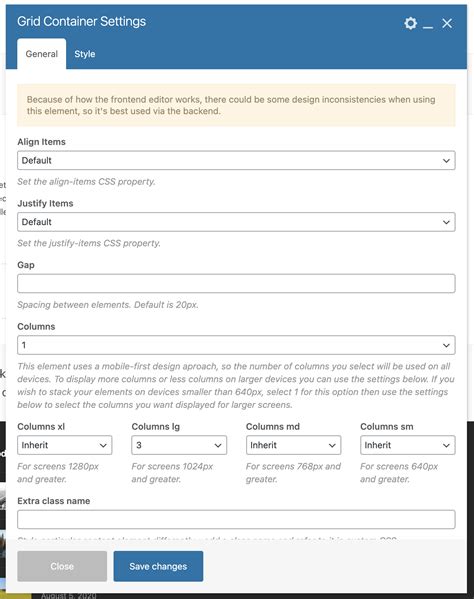 WPBakery Grid Container Element Total Docs