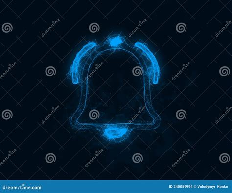 Bell Icon With Plexus Effect Connected Lines With Dots Illustration
