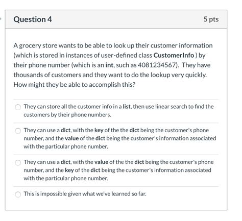 Solved Question Pts A Grocery Store Wants To Be Able To Chegg