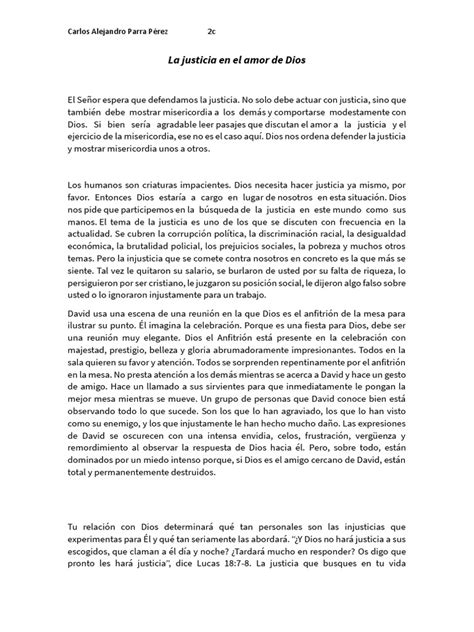 La Justicia En El Amor De Dios Pdf Justicia Crimen Y Violencia
