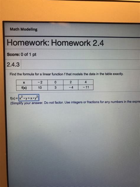Solved Math Modeling Homework Homework 24 Score 0 Of 1 Pt
