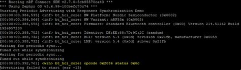 unable to run the example bluetooth periodic advertising with response