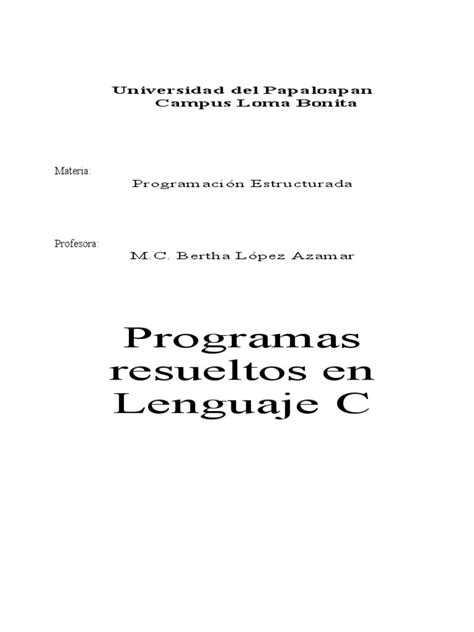 Programas Resueltos En C Bertha Descargar Gratis Pdf Estructura De Datos De Matriz Puntero