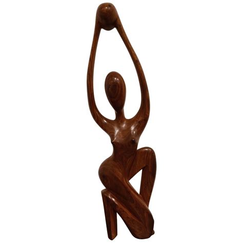 Female Nude Figure Bust Wood Carving 1960s Sculpture For Sale At 1stdibs