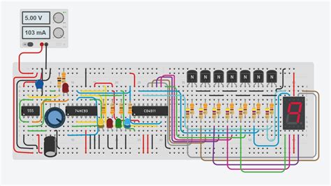 Diseño Electrónico Contador 7493 Deco 4511 Contador De 0 A 9 Con Npn