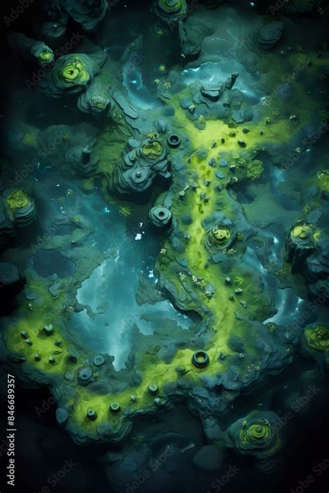 Dnd Battlemap Alien Swamp A Mysterious Alien Worlds Bioluminescent