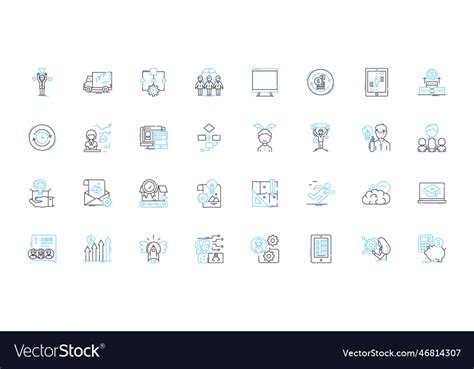Resource Allocation Linear Icons Set Allocation Vector Image