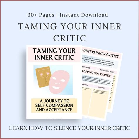 Taming Your Inner Critic Worksheets Self Compassion Inspire Planners