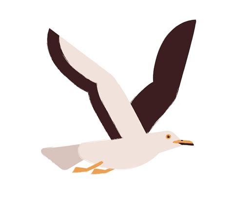 Mouette Volante Avec Des Ailes Vers Le Haut Dune Illustration