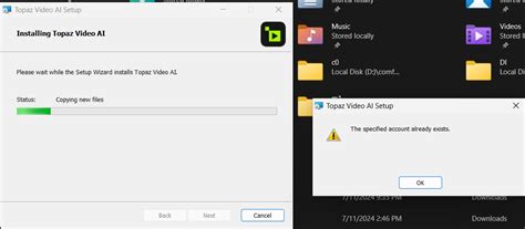 the specified account already exists error when updating from 5 1 4