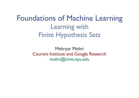 Lecture 02 Learning Guarantees For Finite Hypothesis Sets Pdf