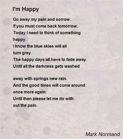 Im Happy Poem By Mark Normand Poem Hunter