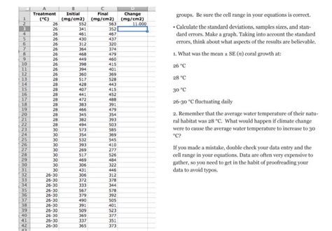 Create An Excel File With The Data In The Lab Manual Chegg