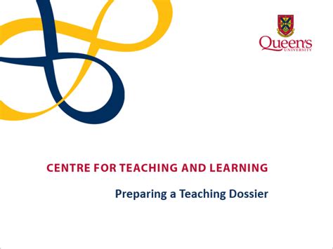 Teaching Dossier Centre For Teaching And Learning