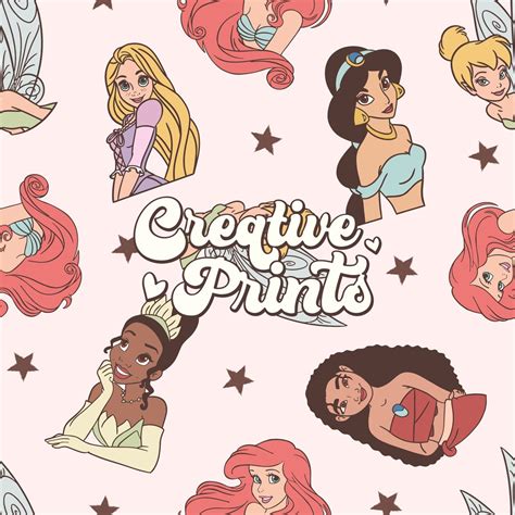 Princess Seamless Pattern Magical Seamless File For Fabric Sublimation Princess Seamless Etsy