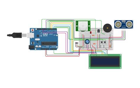 circuit design arduino social distancing project tinkercad