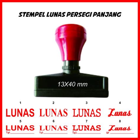 Jual Stempel Lunas Varian Design Model Persegi Panjang Merah Design
