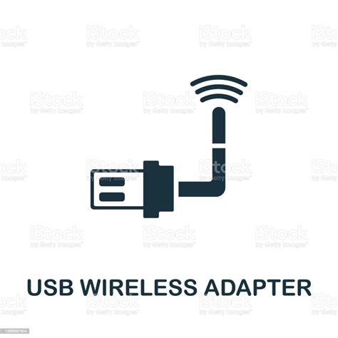 Usb 무선 어댑터 아이콘입니다 무선 장치 컬렉션의 간단한 그림입니다 크리에이 티브 Usb 무선 어댑터 아이콘 웹 디자인 템플릿