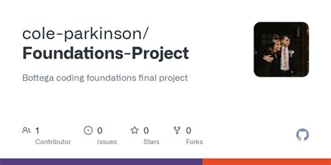 GitHub Cole Parkinson Foundations Project Bottega Coding Foundations