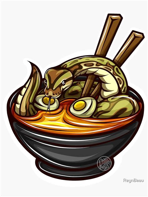 Thicc Noodles Ball Python Udon Sticker For Sale By Reynbeau Redbubble