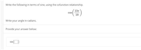 Solved Write The Following In Terms Of Sine Using The