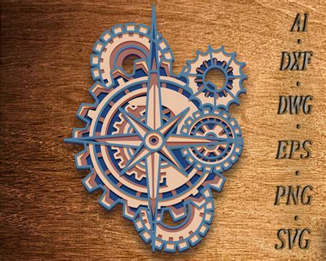 Compass Multilayer Svg Compass Laser Cut File Compass Mandala