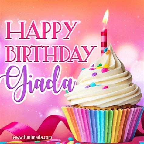 Colorful Cupcake Happy Birthday Giada Animated  Download On