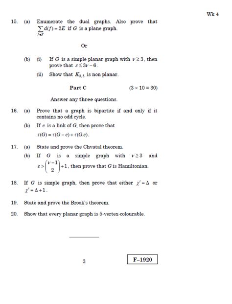 Alagappa University Msc Mathematics Elective — Graph Theory April 2019 Question Paper