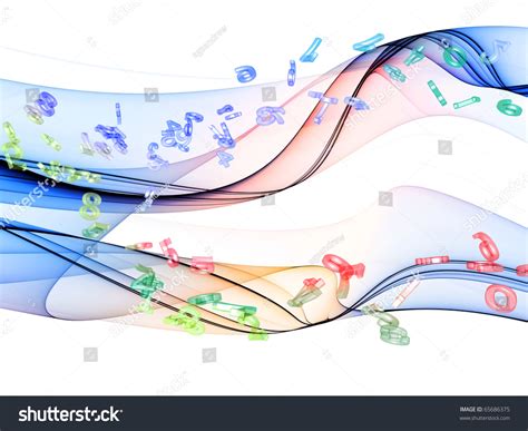 Colorful Three Dimensional Numbers Superimposed Over Stock Illustration