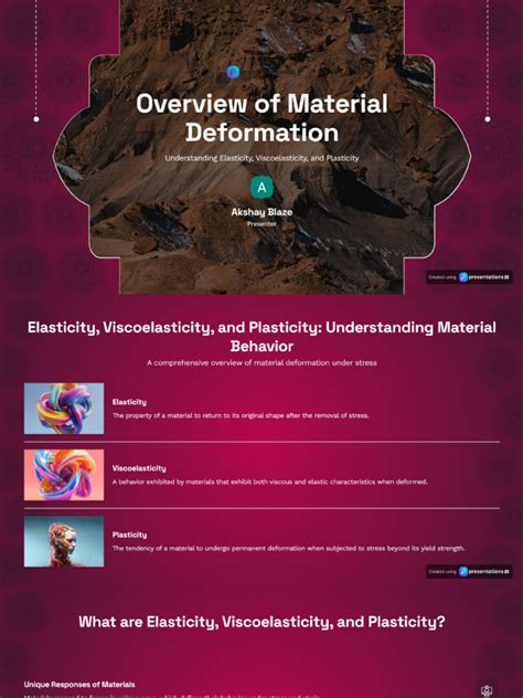 Elasticity Viscoelasticity And Plasticity Understanding Material