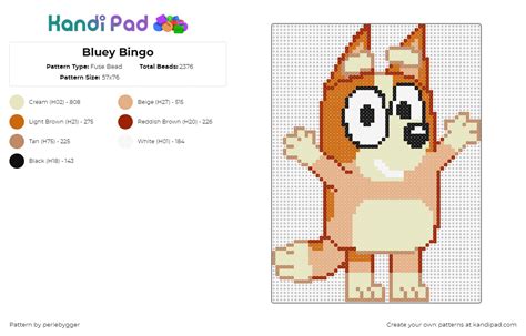 Bluey Bingo Fuse Bead Pattern Kandi Pad Kandi Patterns Fuse Bead