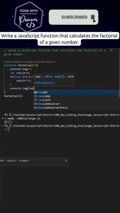 Factorial Codewithpoonam Coding 100daysofcodechallenge Youtube