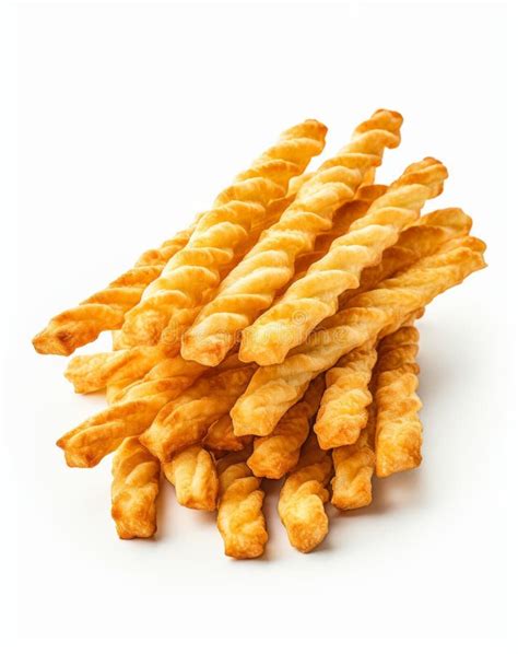 Twisted Cheese Straws A Flavorful Delight On A Crisp White Background