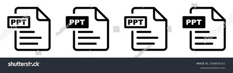 Ppt File Format Icons Set File Stock Vector Royalty Free 2588878351 Shutterstock