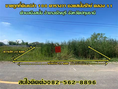 ประกาศขายที่ดิน ขายถูกที่ดินเปล่า 100 ตารางวา ซอยสนั่นรัก