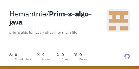 Github Hemantnie Prim S Algo Java Prims Algo For Java Check For Main File