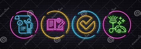 Verify Manual Doc And Engineering Documentation Minimal Line Icons For Web Application
