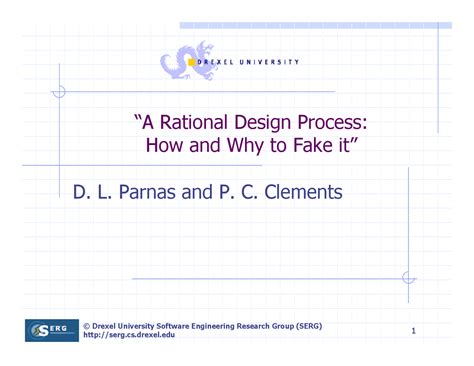 A Rational Design Process How And Why To Fake It Cs 575 Docsity