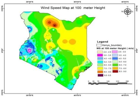 Wind Energy Potential At 100 Meters Above The Ground Energy Regulatory