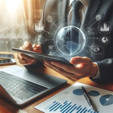 businessman examining economic charts enabling informed business