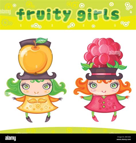 Fruity Girls Series 5 Apple Raspberry Stock Vector Image And Art Alamy