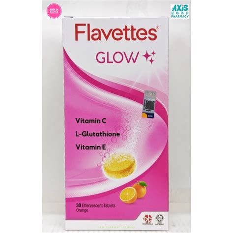 Flavettes Glow Vitamin C L Glutathione Vitamin E 30s Effervescent